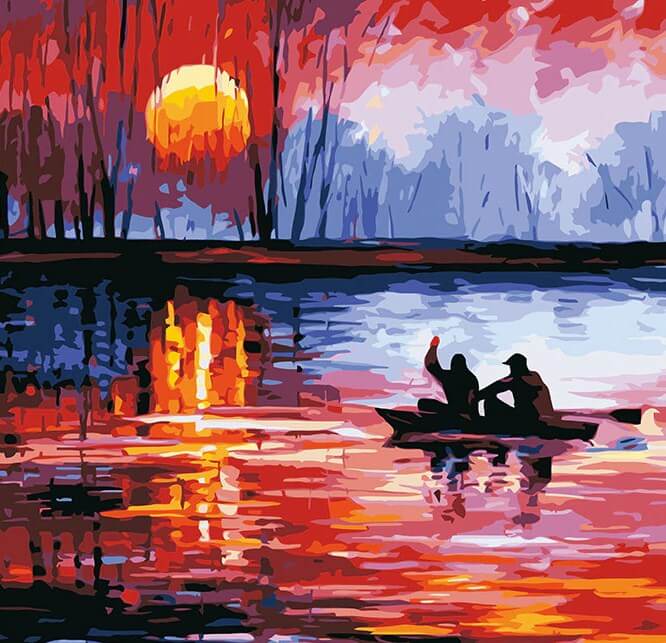 Sunset Scenery Paint by Numbers – AllPaintbyNumbers